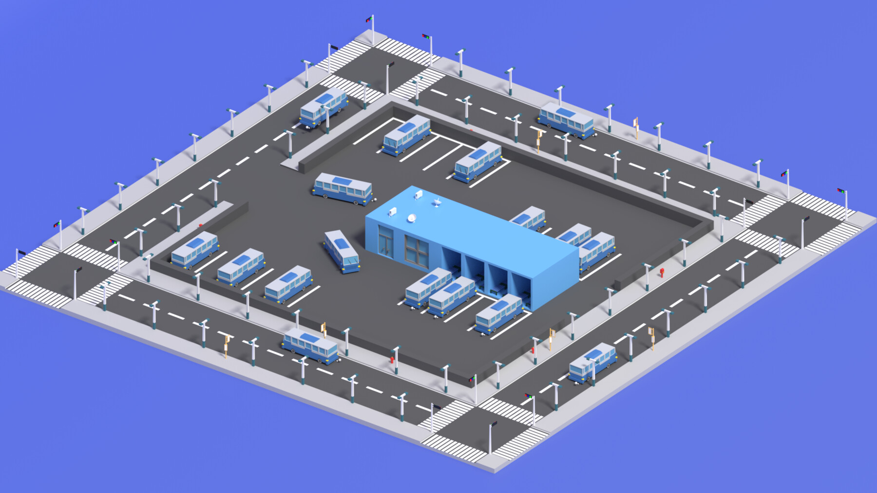 ArtStation - Cartoon Bus Station | Resources