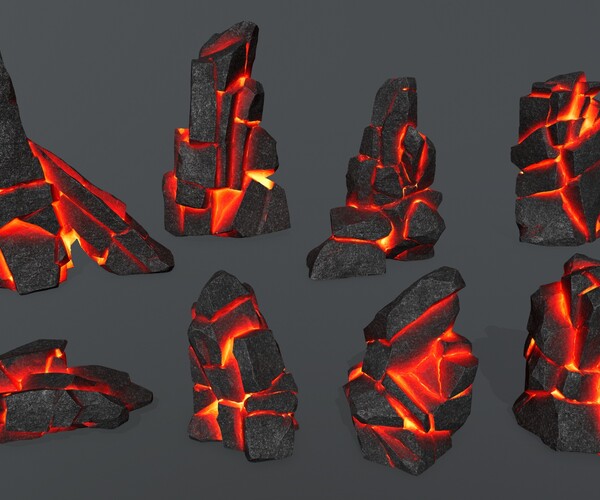 ArtStation - lava rocks | Game Assets