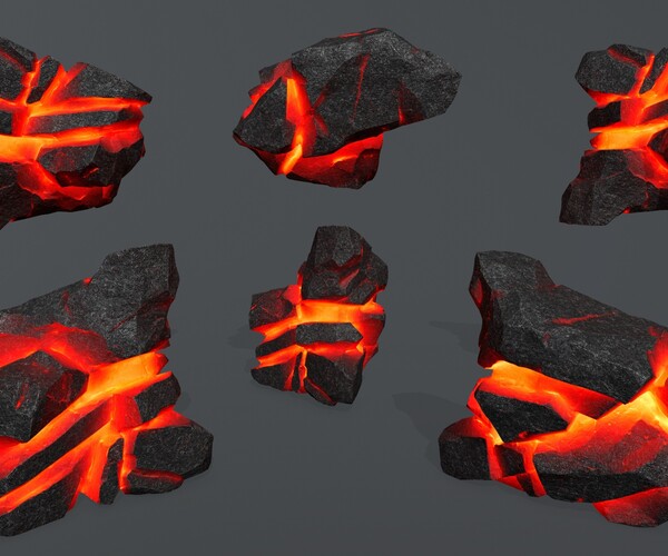 ArtStation - lava rocks 2 | Game Assets