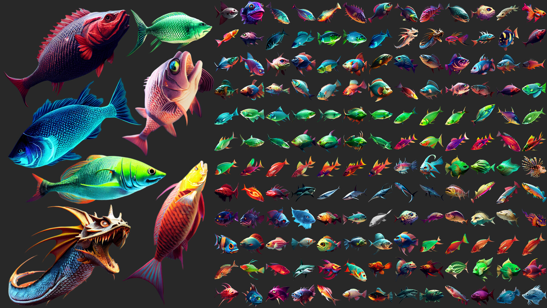 ArtStation - 156 Fantasy Fish | Game Assets