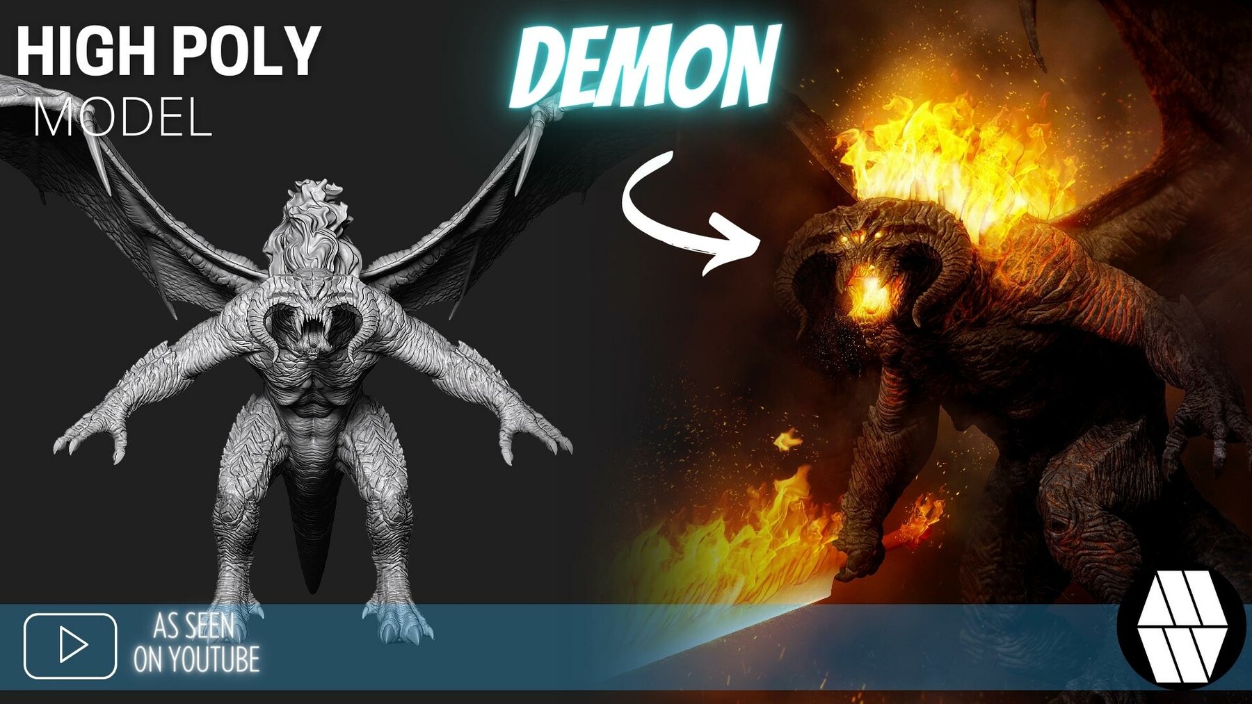 Marcus Whinney - ZBrush Model: Demon High Poly ZTL & FBX