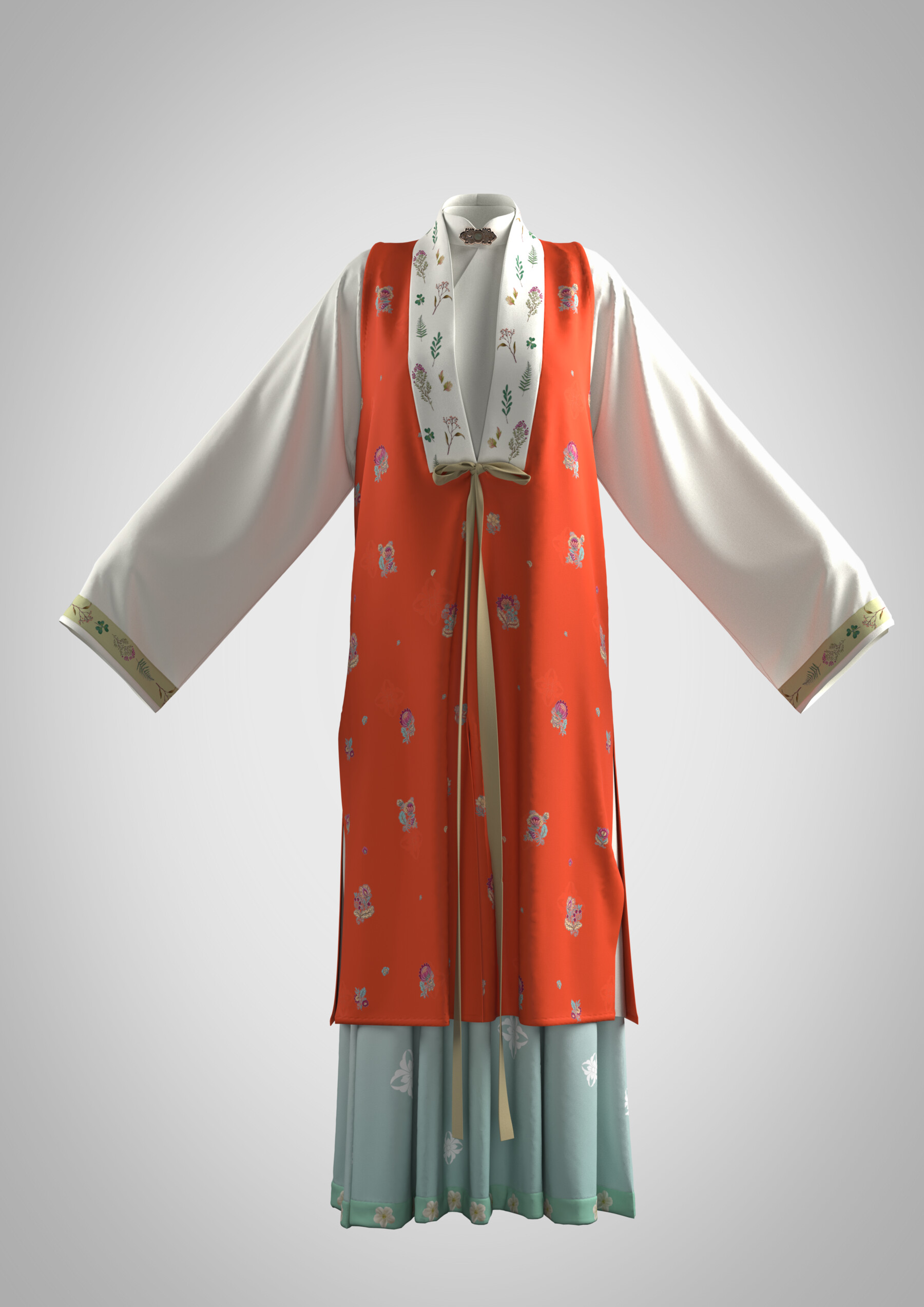 ArtStation - L/W/P Studio-Ming Dynasty Hanfu jacket skirt Huajian（花间 ...