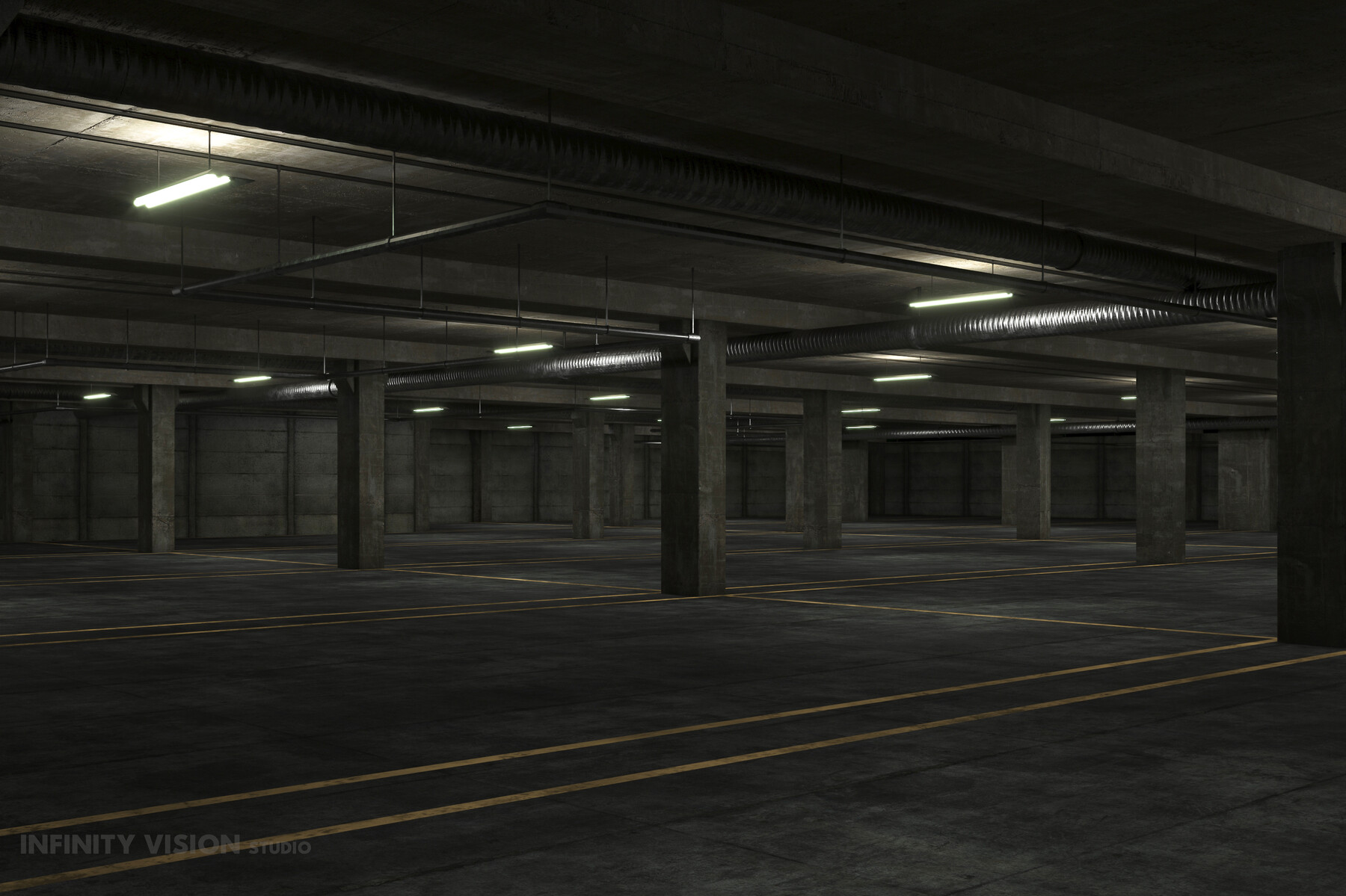 ArtStation - low poly underground parking | Game Assets