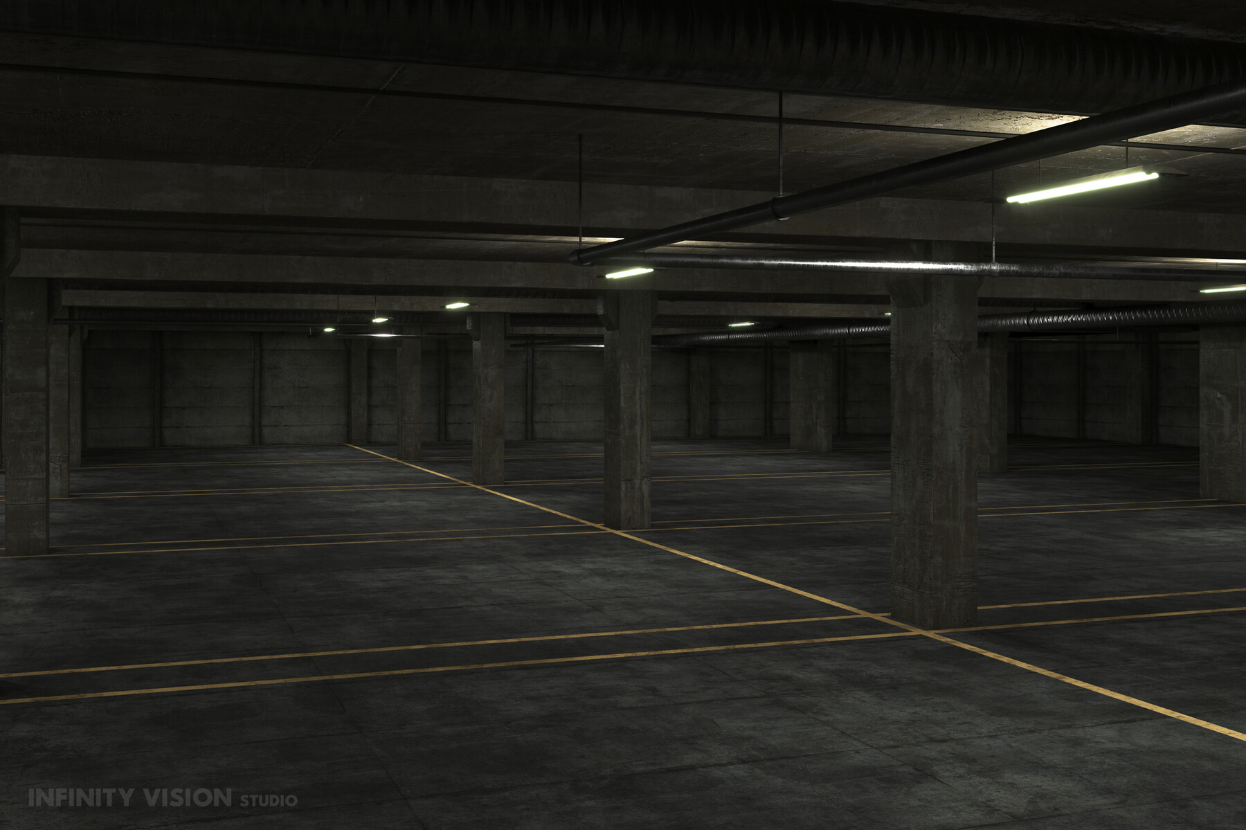 ArtStation - low poly underground parking | Game Assets