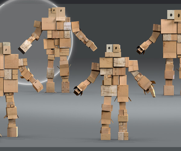 ArtStation - Cardboard Giant Army | Game Assets