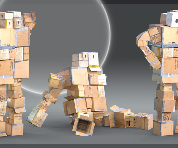 ArtStation - Cardboard Giant Army | Game Assets