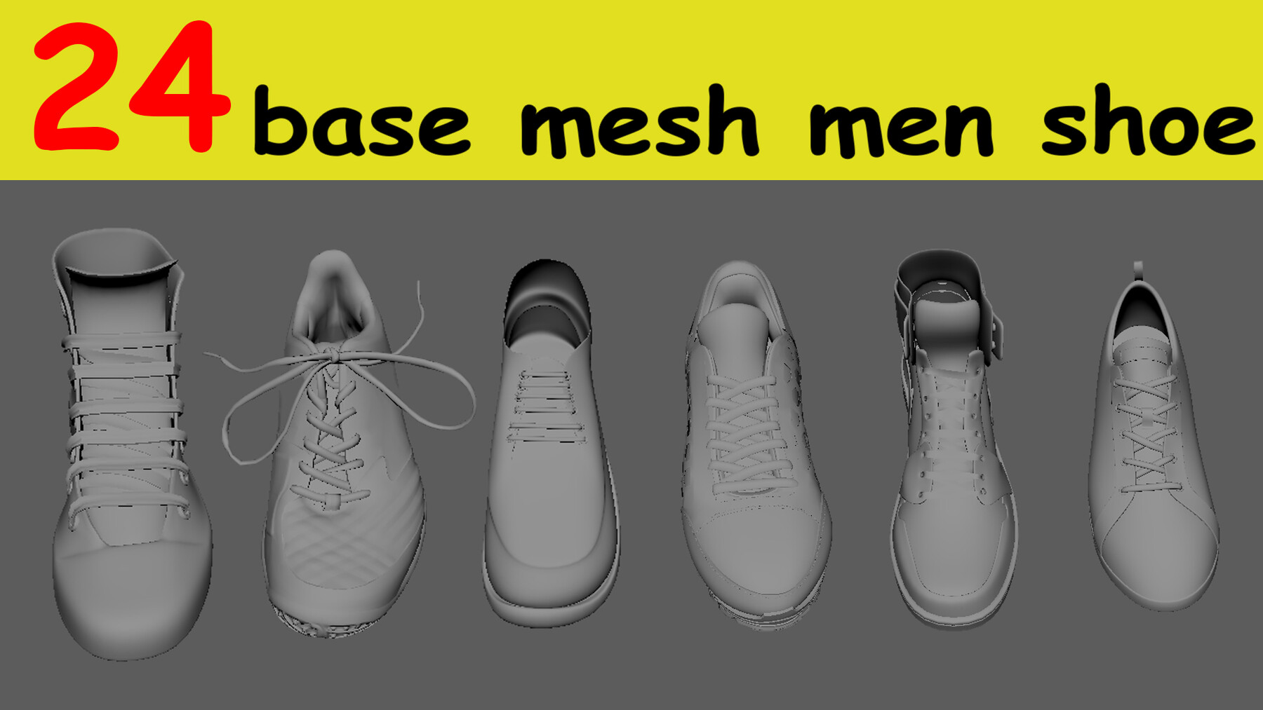 ArtStation - 24 base mesh men shoe | Game Assets
