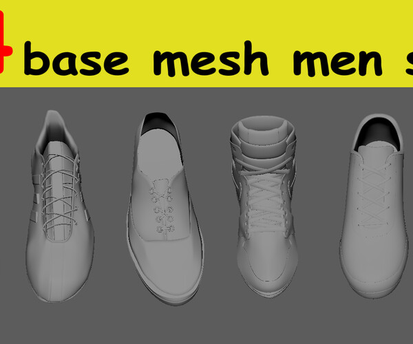 ArtStation - 24 base mesh men shoe | Game Assets