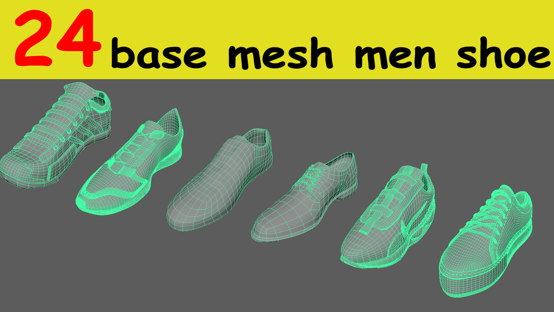ArtStation - 24 base mesh men shoe | Game Assets