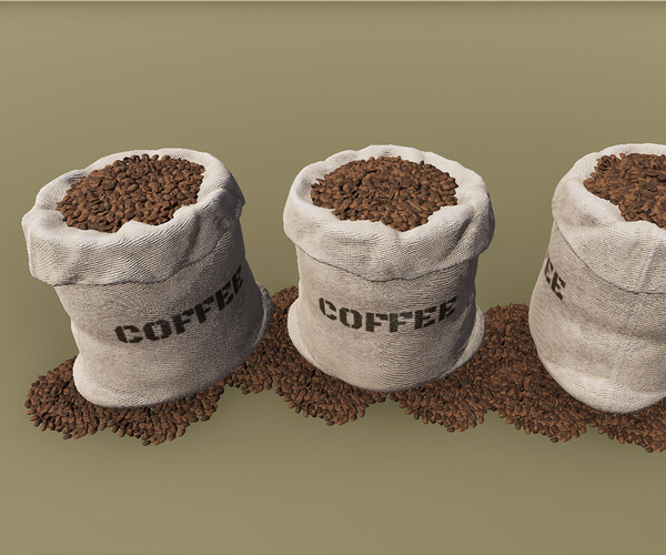 ArtStation - Bag of coffee beans | Game Assets