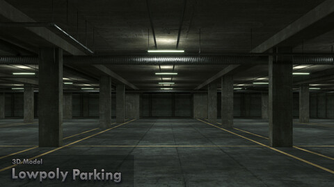 ArtStation - basement low poly underground parking 02 | Game Assets