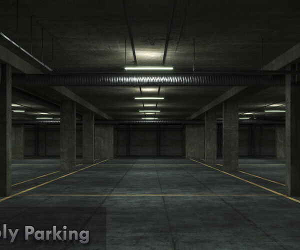 ArtStation - low poly underground parking | Game Assets