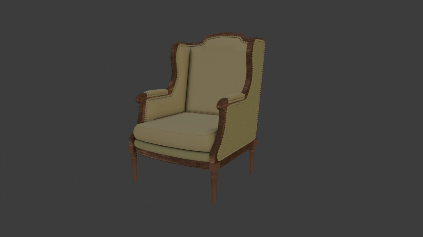 ArtStation - ARM CHAIR GAME READY LOW POLY | Game Assets