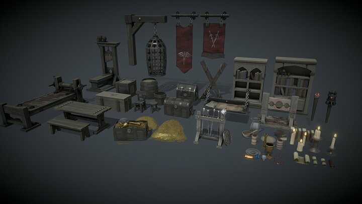 ArtStation - Blender 3 Become a Prop Artist Dungeon Pack & Guide | Game ...