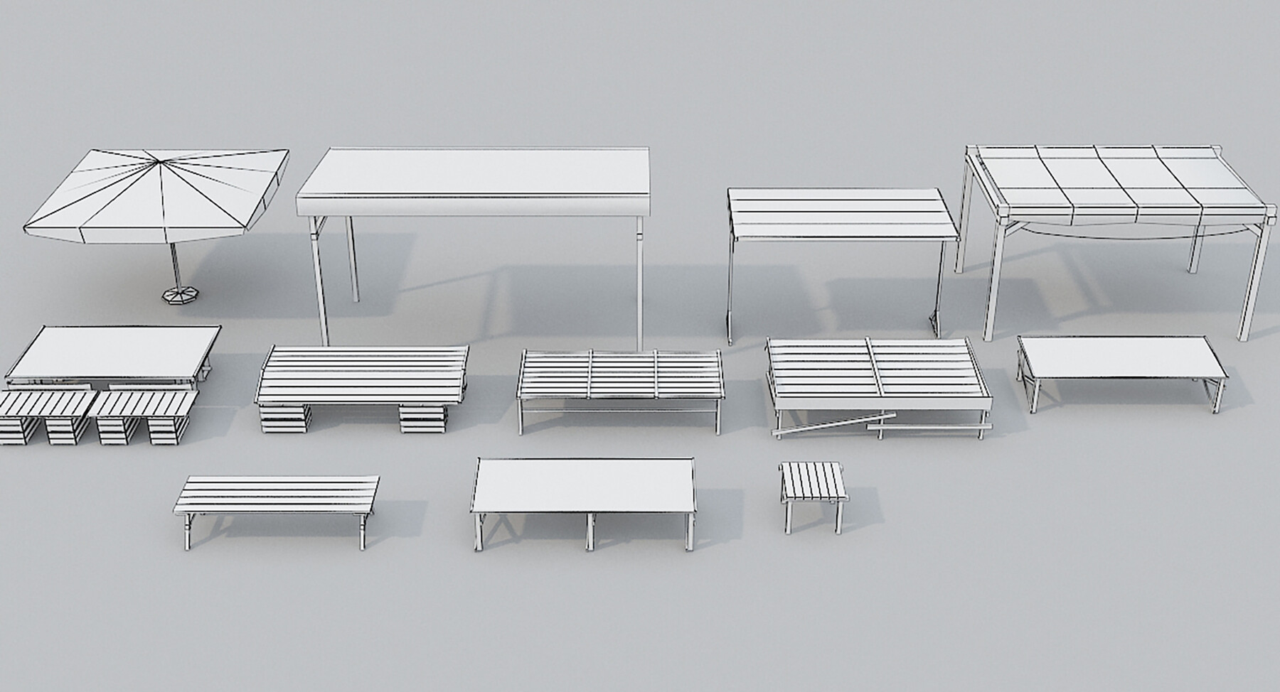 ArtStation - 3D Tents And Stalls | Game Assets