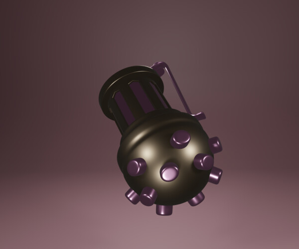 ArtStation - Stylized grenade weapon with spikes, ready to play, game ...