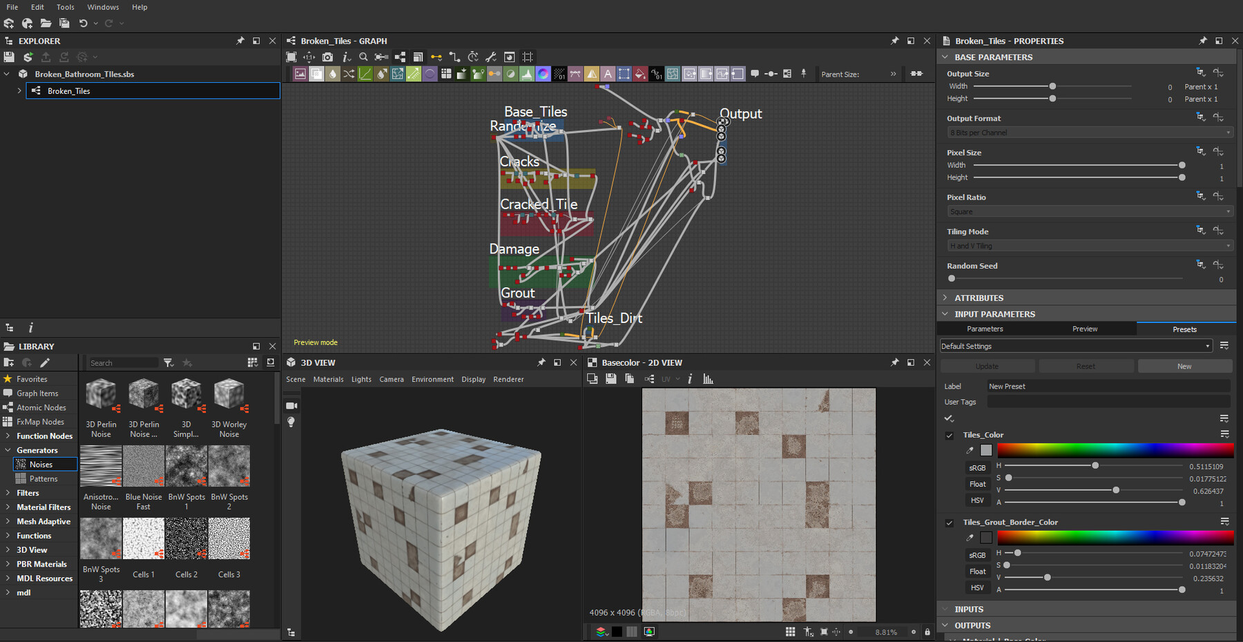 ArtStation - Broken Tiles - Substance Designer | Game Assets