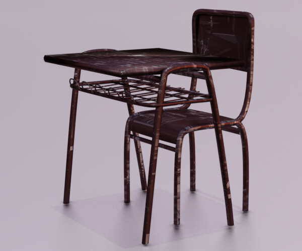 ArtStation - SCHOOL TABLE CHAIR LOW POLY GAME READY | Game Assets
