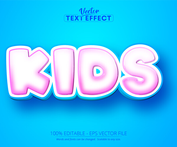 ArtStation - Kids text effect, editable comic and cartoon text style ...