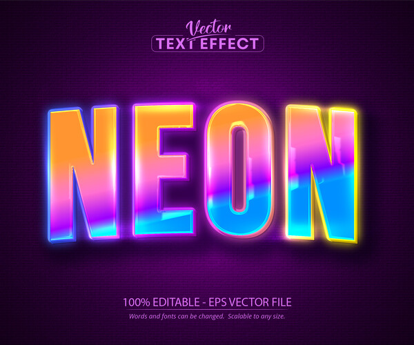 ArtStation - Neon text effect, editable neon light text style | Artworks