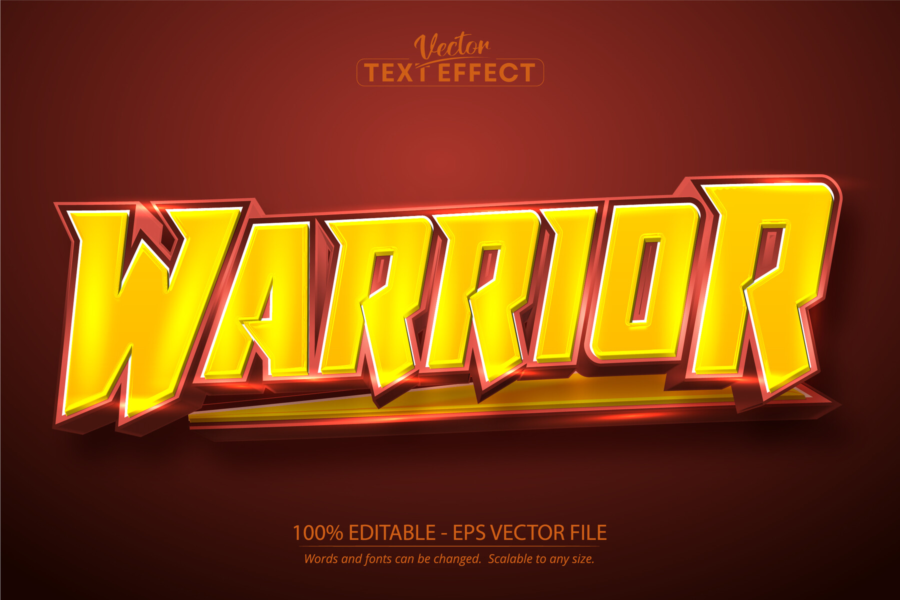 ArtStation - Warrior text effect, editable esport and cartoon text ...