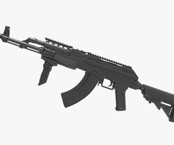 ArtStation - Ak 47 Tactical RIS m4 stock | Resources