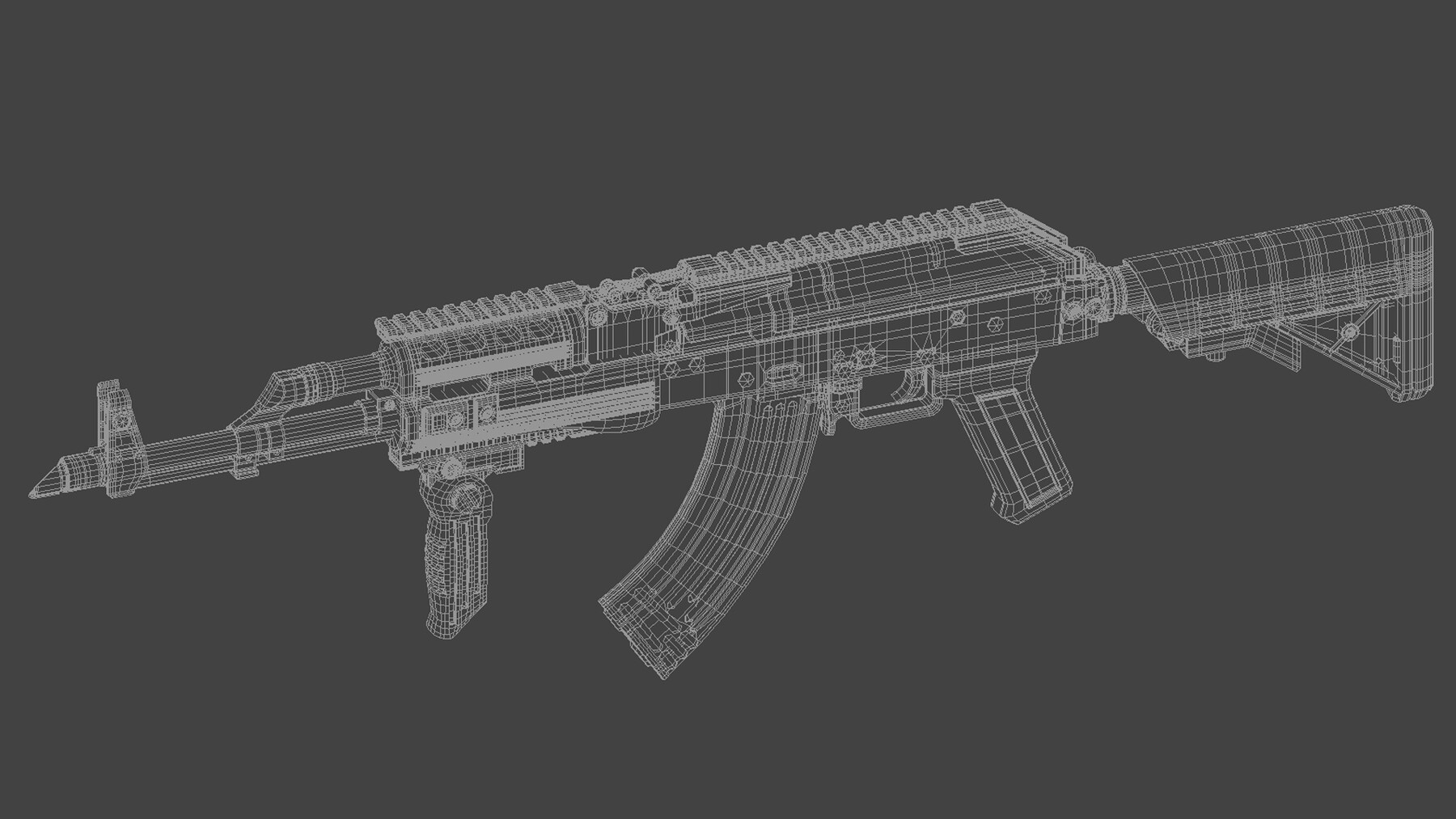ArtStation - Ak 47 Tactical RIS m4 stock | Resources