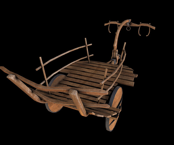 ArtStation - Wooden Medieval Ox Cart | Game Assets