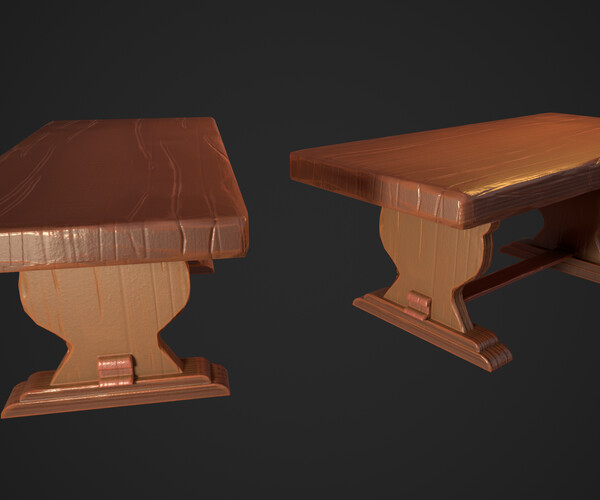 ArtStation - Wooden Dinner Table | Game Assets