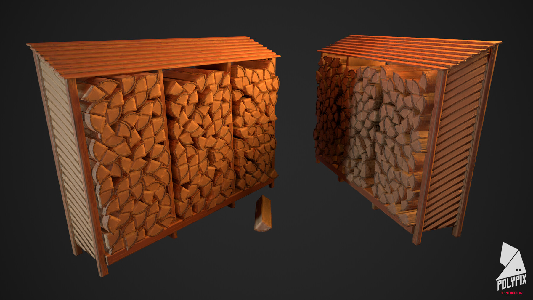 ArtStation - Firewood Log Rack | Game Assets