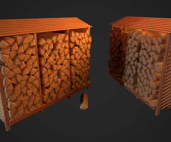 ArtStation - Firewood Log Rack | Game Assets