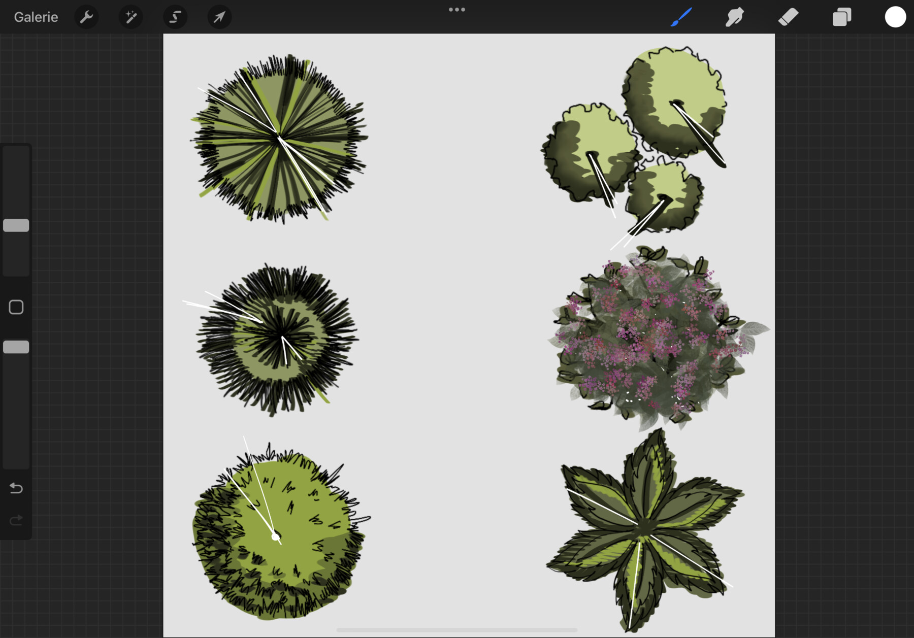 ArtStation - 81 Landscape Architecture Procreate brushes set | Brushes