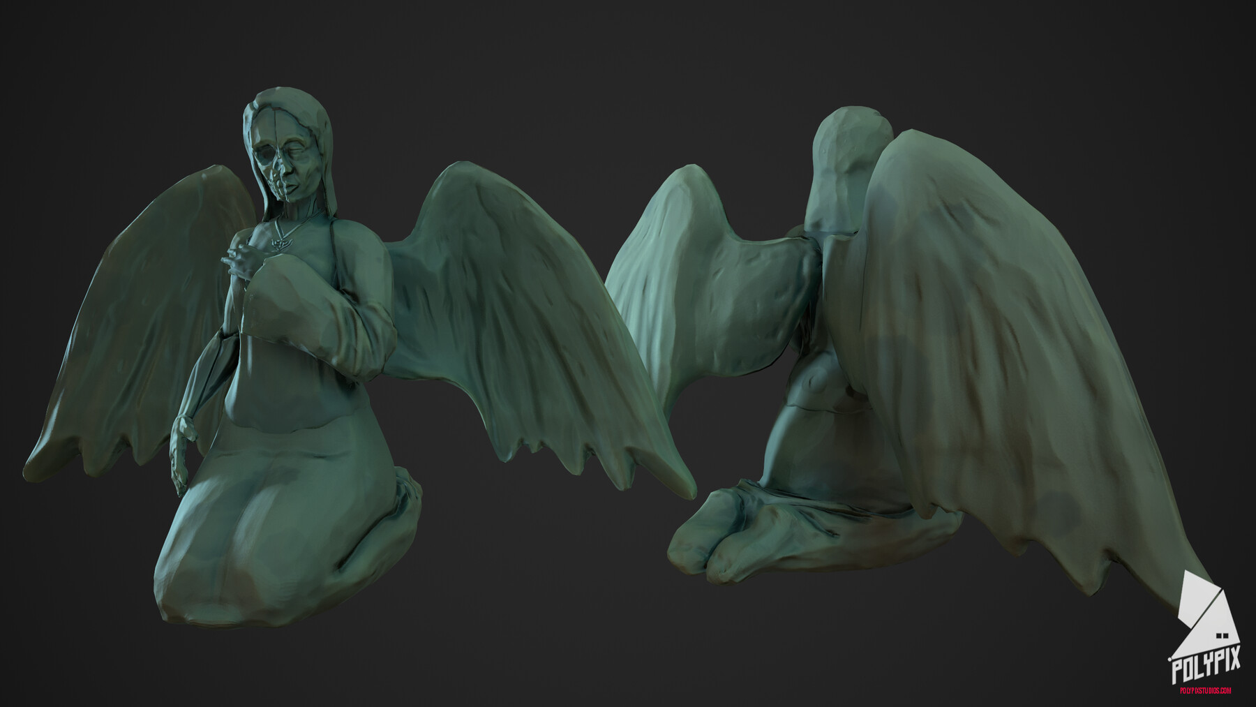 ArtStation - Angel Tombstone Statue | Game Assets