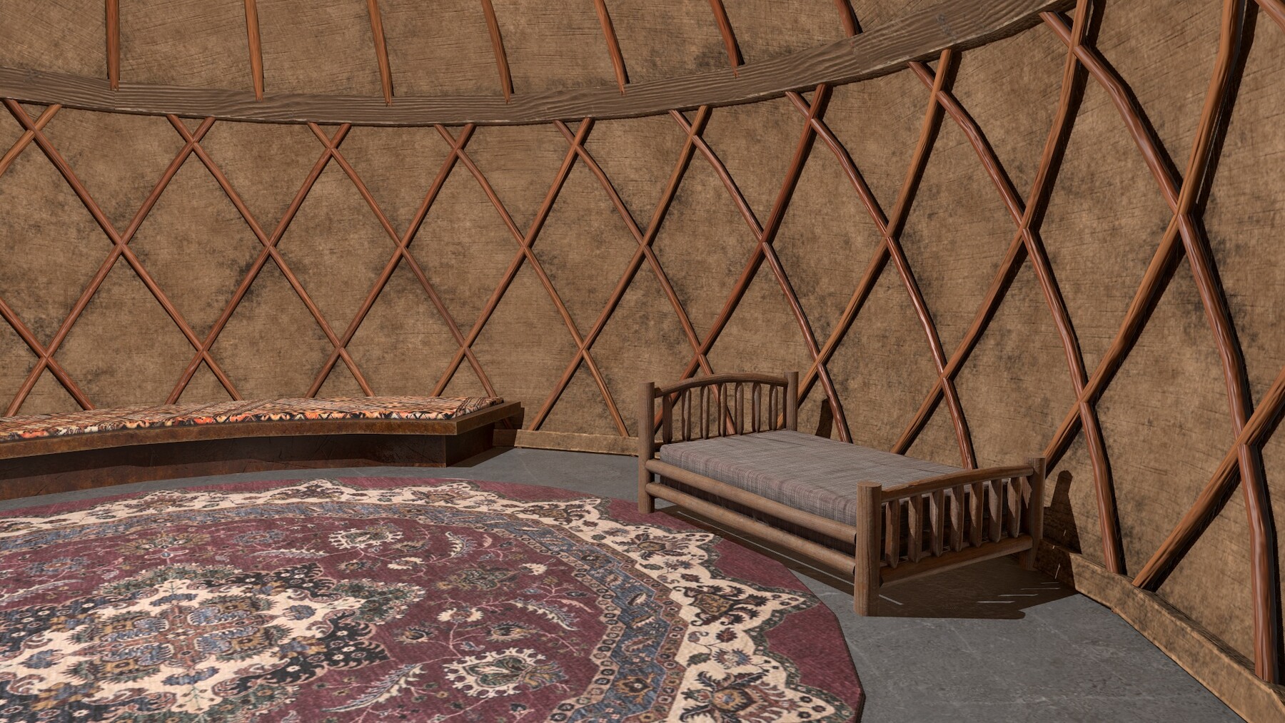 Ancient Mongolian Yurt Inside