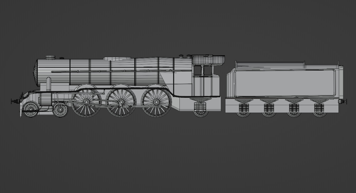 ArtStation - Steam lokomotive - Flying Scotsman , 3d model | Game Assets