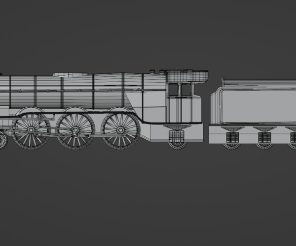 ArtStation - Steam lokomotive - Flying Scotsman , 3d model | Game Assets