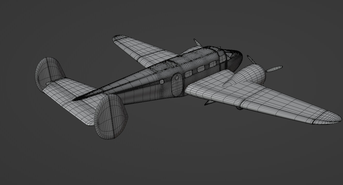ArtStation - Aircraft - Beechcraft Model 18 , 3D model | Resources