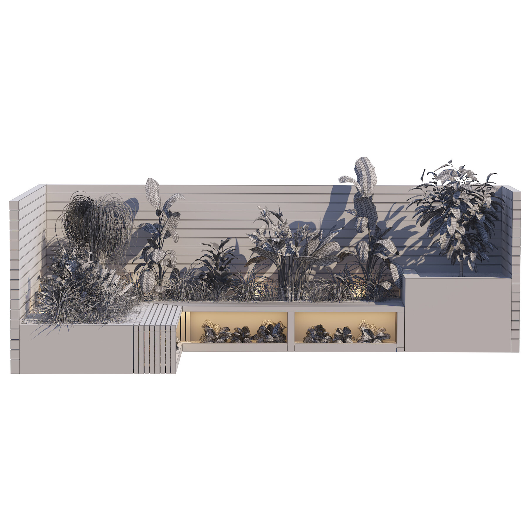 ArtStation - Corner bench seating with planter | Resources