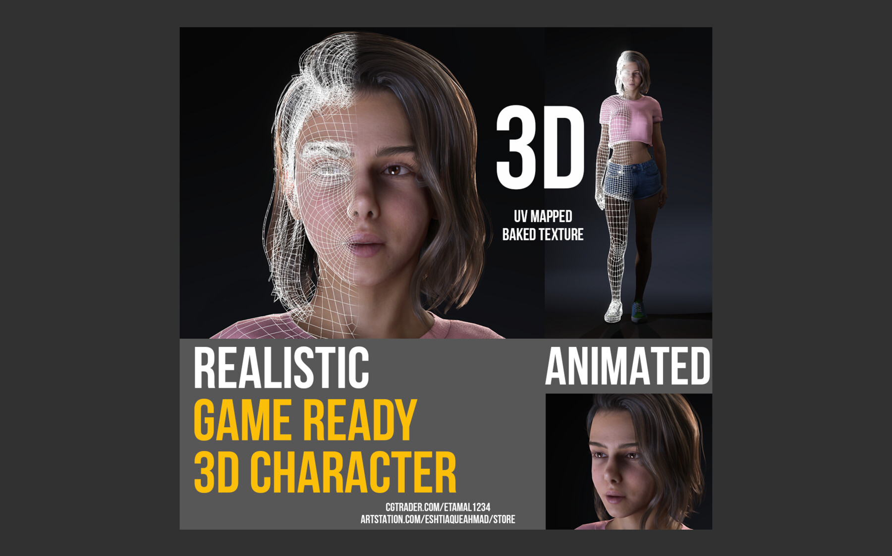 ArtStation - Realistic Female (Amy) | Game Assets