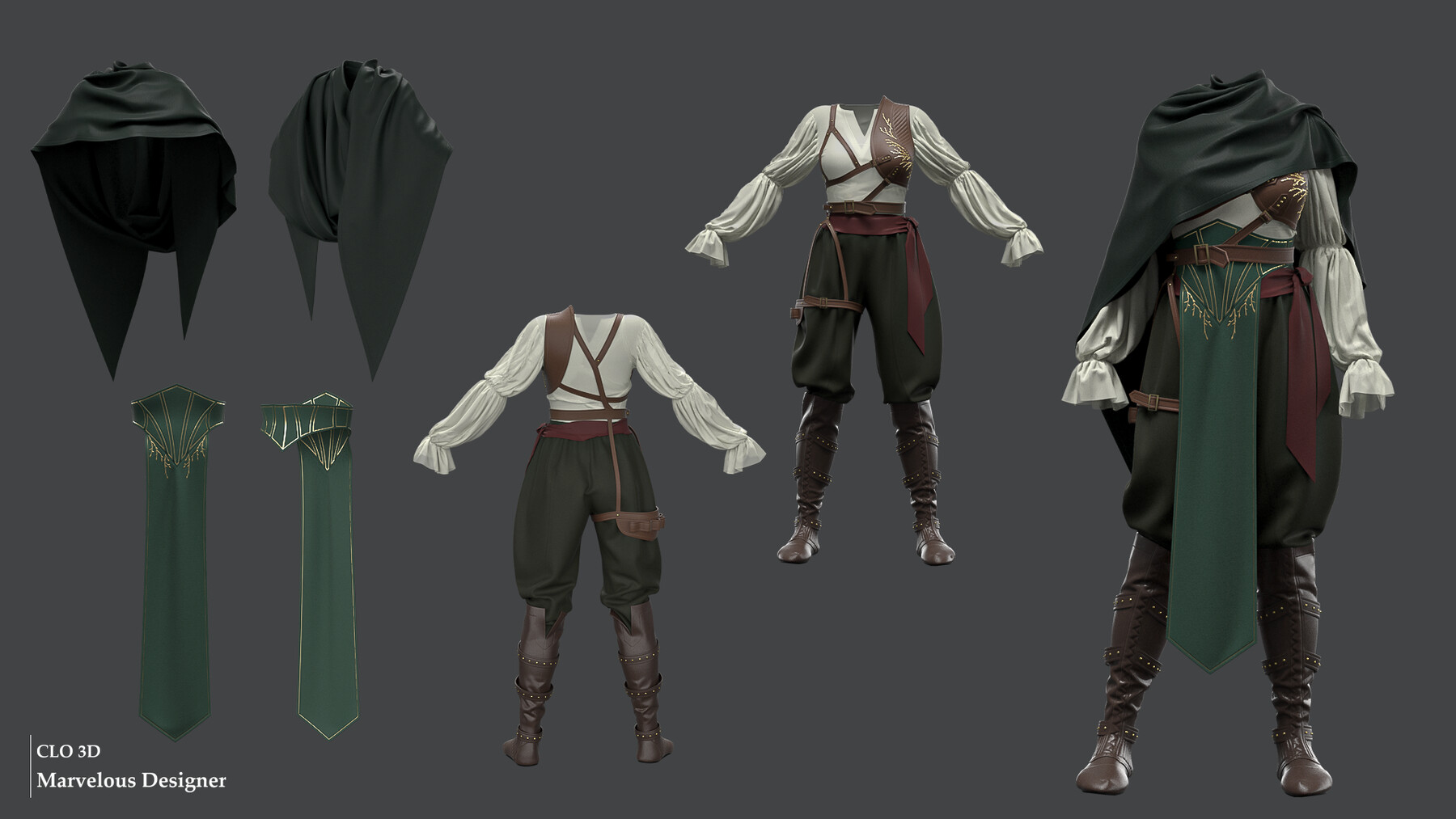 ArtStation - Female outfit / Marvelous Designer/Clo3D project file ...