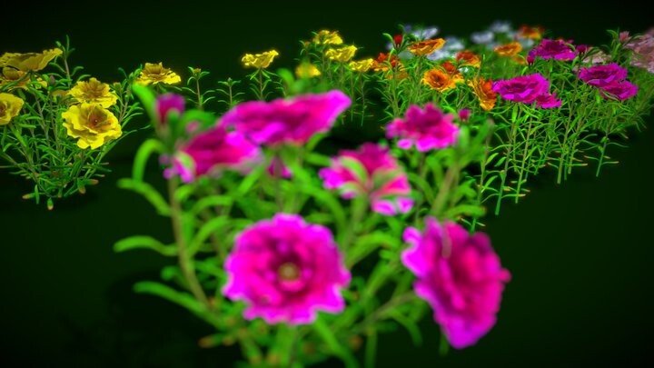 ArtStation - Flower Moss Rose | Game Assets