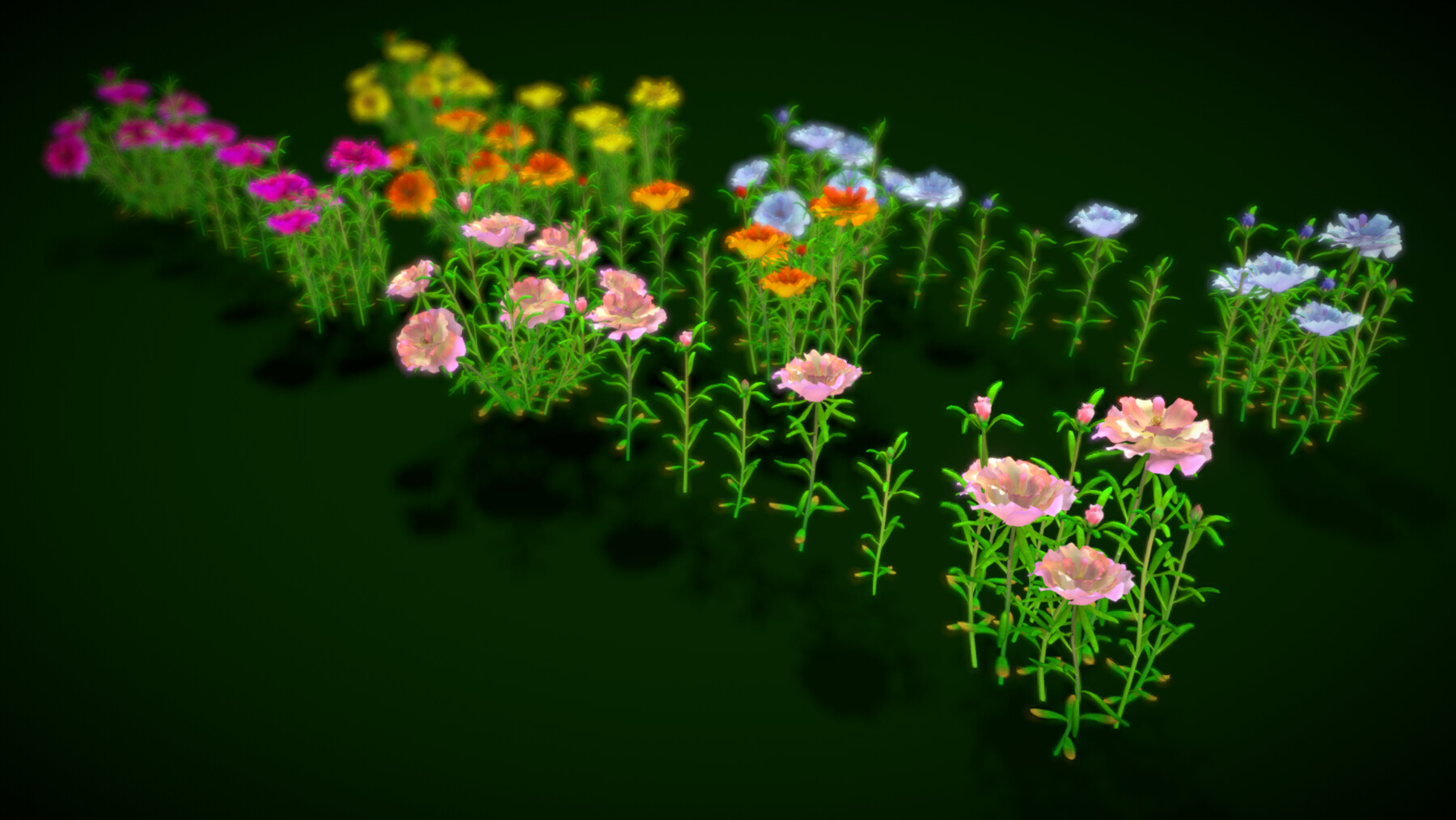 ArtStation - Flower Moss Rose | Game Assets