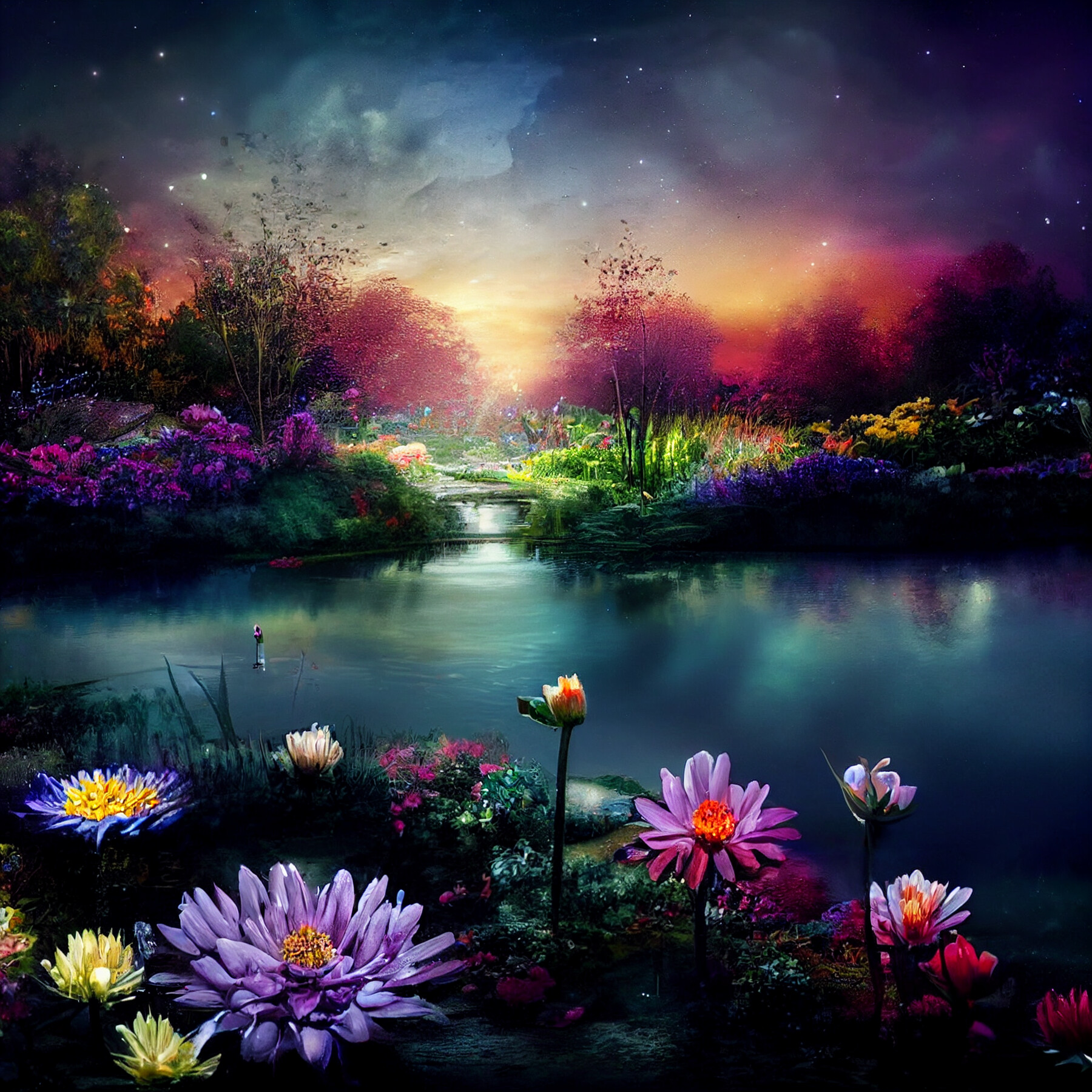 ArtStation - Mythical Enchanted Cosmic Garden | Artworks