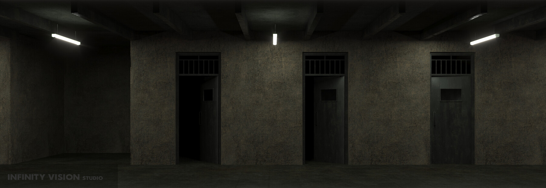 ArtStation - old dark scary corridor 02_ 3d model | Game Assets