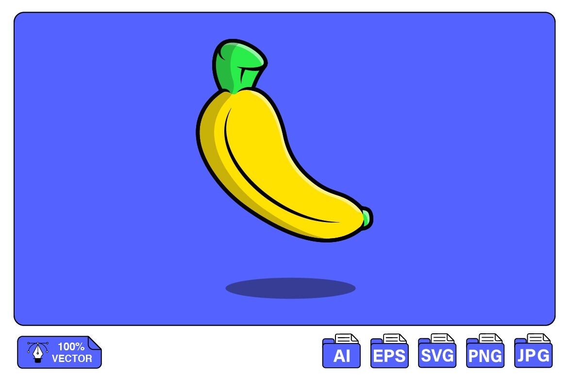 ArtStation - Floating Banana Fruit Cartoon Vector Icons Illustration ...