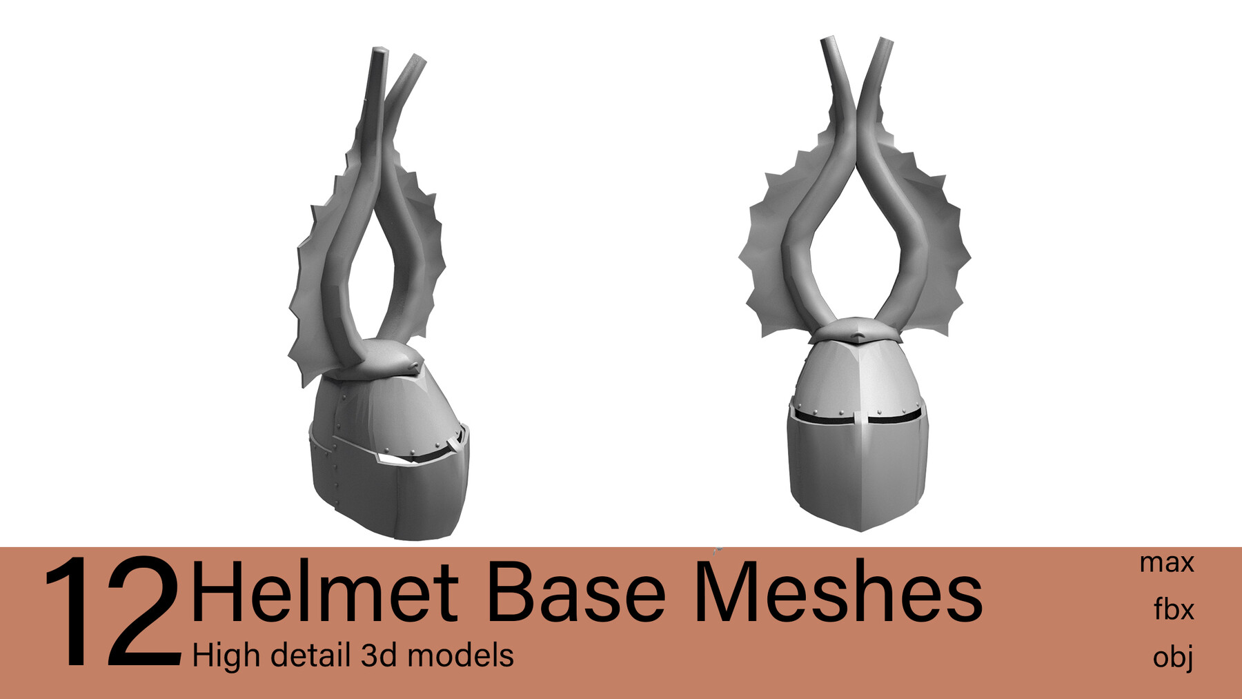 ArtStation - 12 Helmet Base Meshes- 3d models-max.fbx.obj | Resources