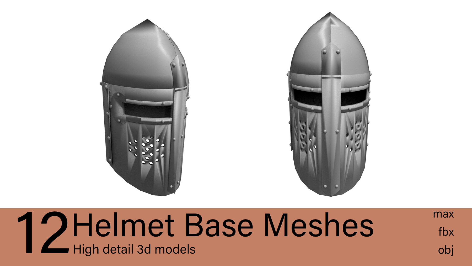ArtStation - 12 Helmet Base Meshes- 3d models-max.fbx.obj | Resources