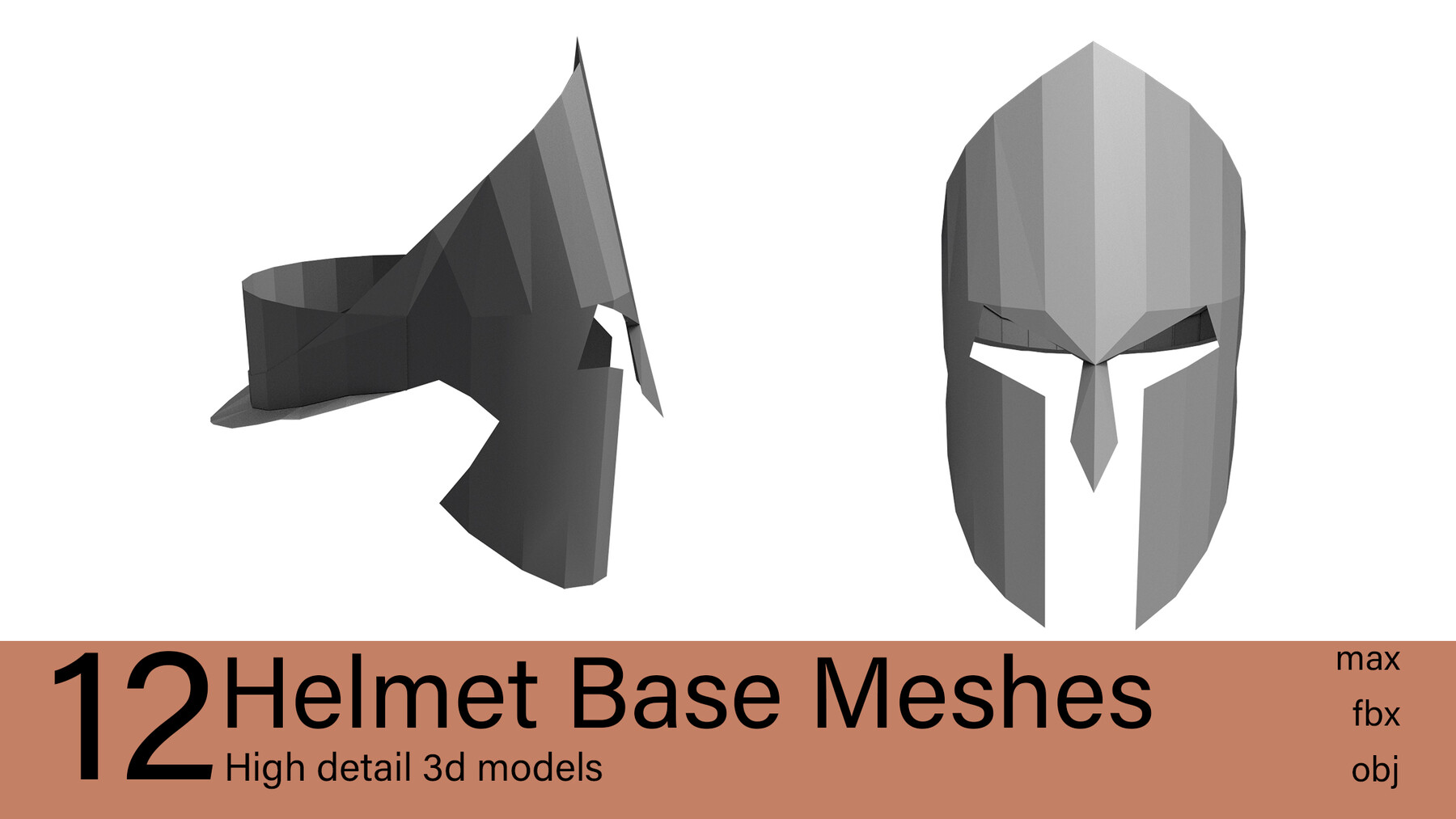 ArtStation - 12 Helmet Base Meshes- 3d models-max.fbx.obj | Resources