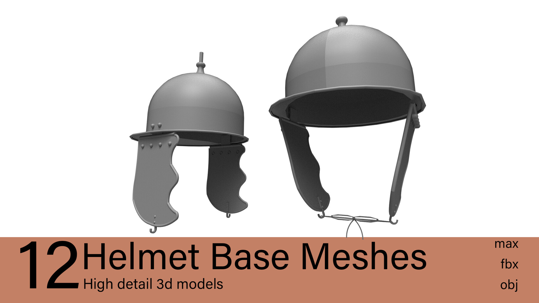 ArtStation - 12 Helmet Base Meshes- 3d models-max.fbx.obj | Resources
