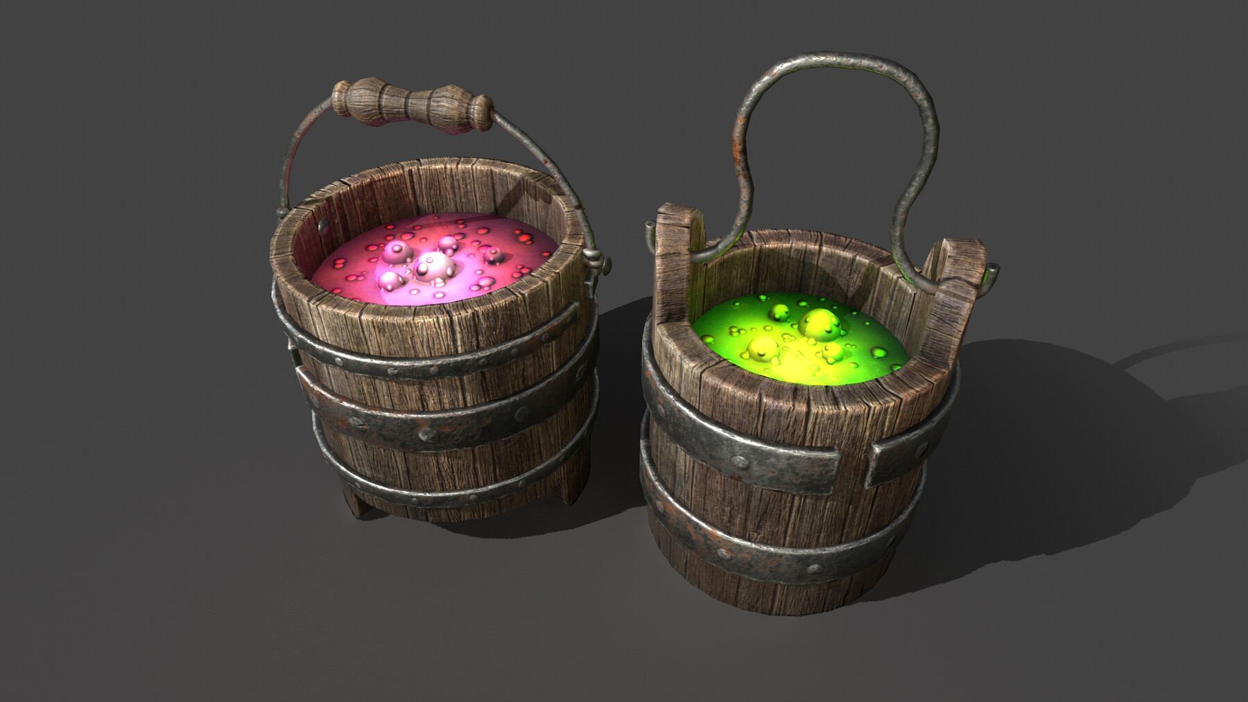 ArtStation - Wood buckets with poison | Game Assets